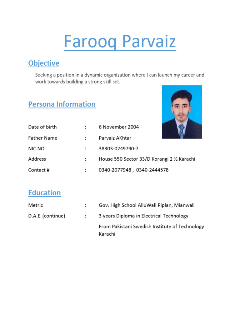 Farooq CV | PDF