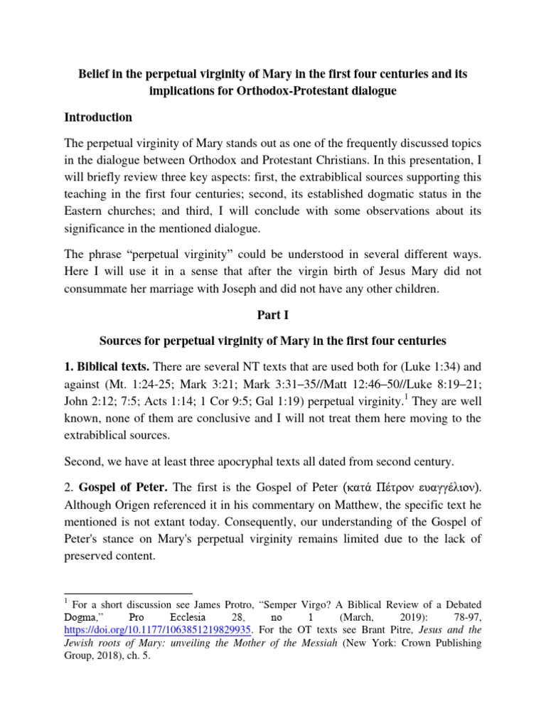 Belief in The Perpetual Virginity of Mar | PDF | Mary, Mother Of Jesus ...