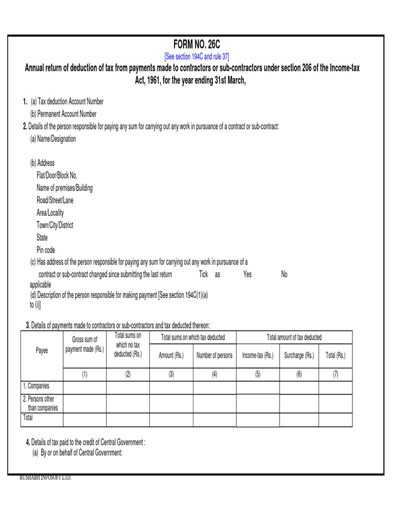 Form 26C | PDF | Payments | Tax Deduction