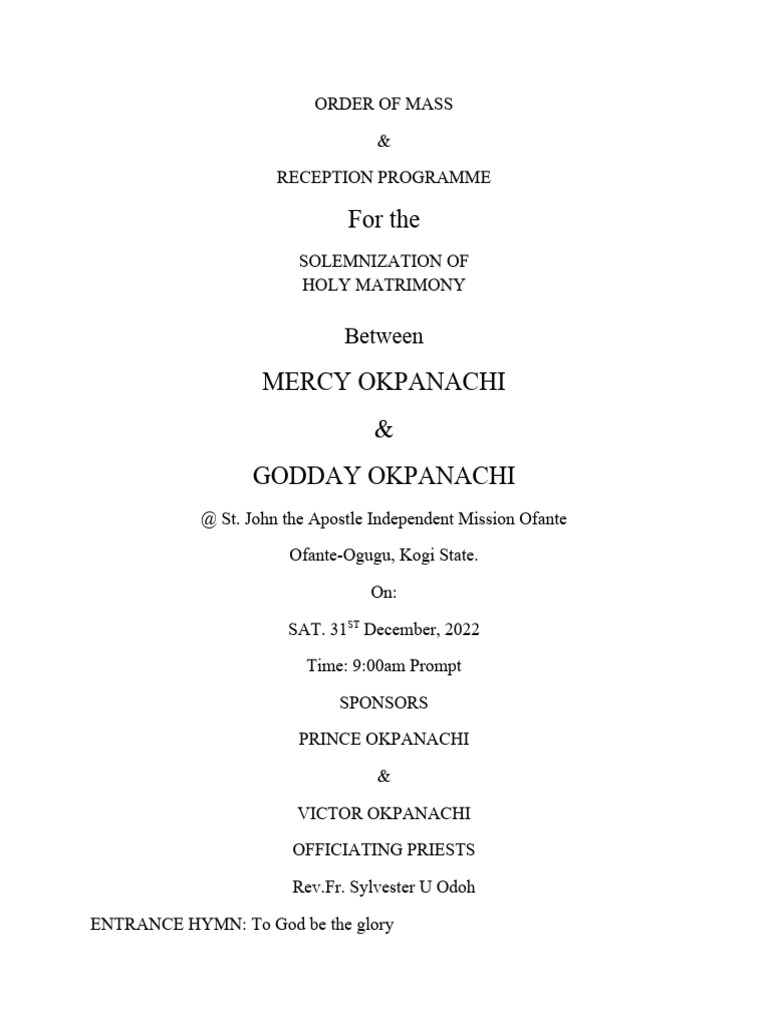 ORDER of Program | PDF | Christian Worship And Liturgy | Worship