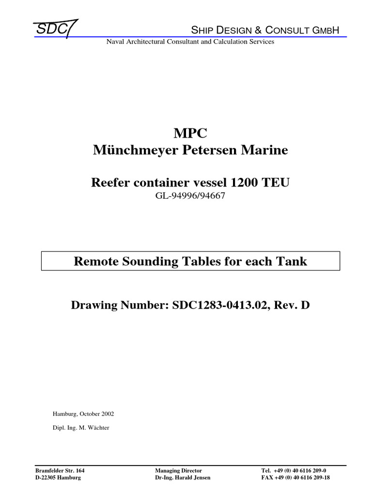 sdc1283-0413.02-Remote sounding tables RevD | PDF | Fuel Oil | Tonnage