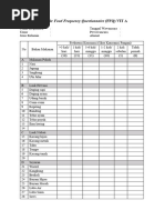 Formulir Kuesioner FFQ Indonesia | PDF