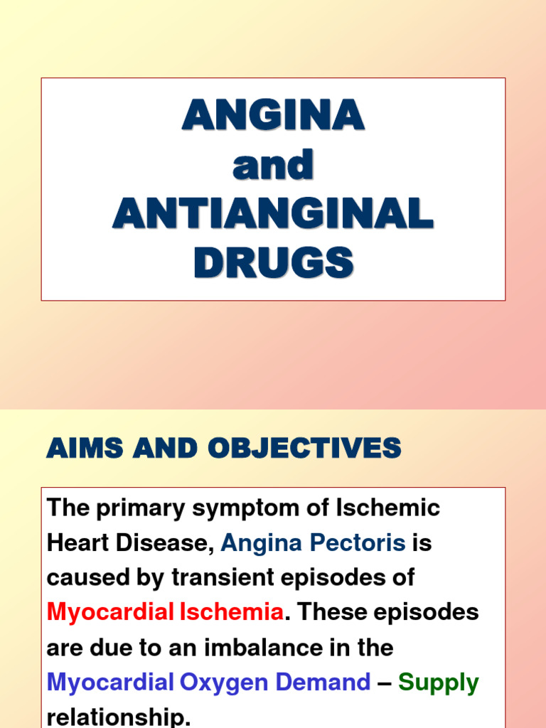 13.Angina and Anti-Anginal Drugs | PDF | Coronary Circulation ...