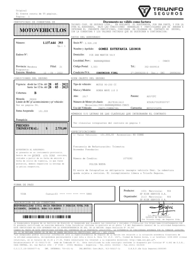 0 Po Liza | PDF | Póliza de seguros | Seguro