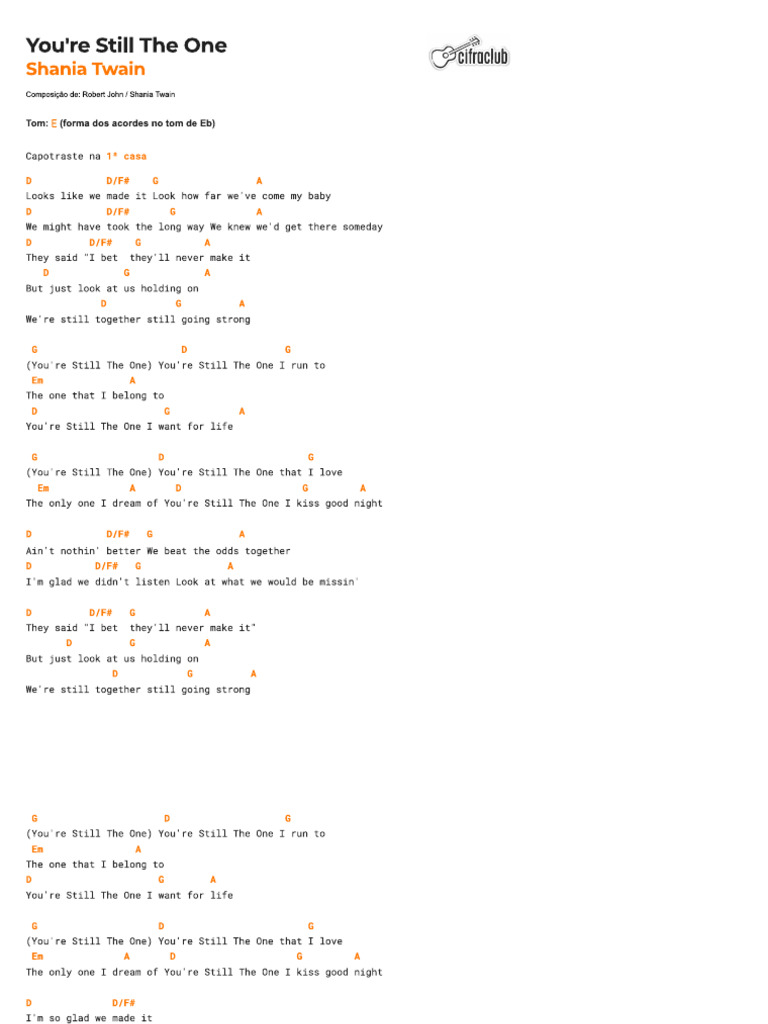 You Still The One - Shania Twain | PDF