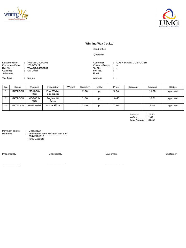 WW-QT-24050001 For Ko Khun Thit San MC450BS | PDF