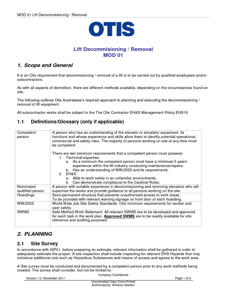 Lift Decommissioning Guide | PDF | Elevator | Safety