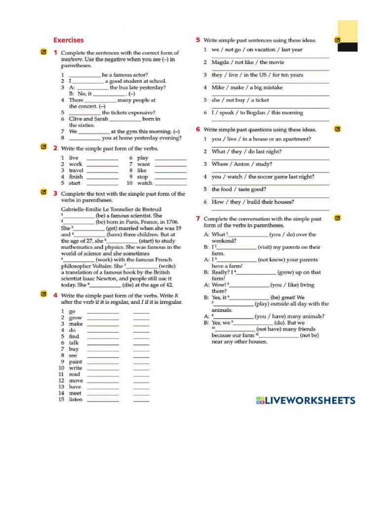 Past Simple Activity | PDF
