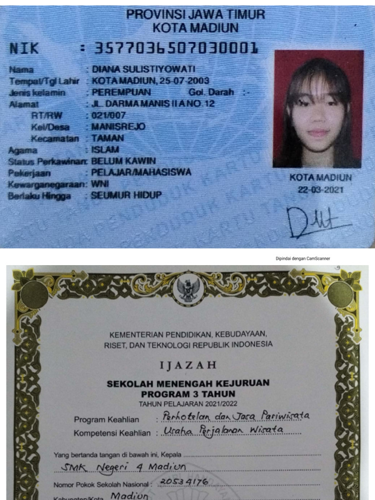 Scan KTP, Ijazah, KK | PDF