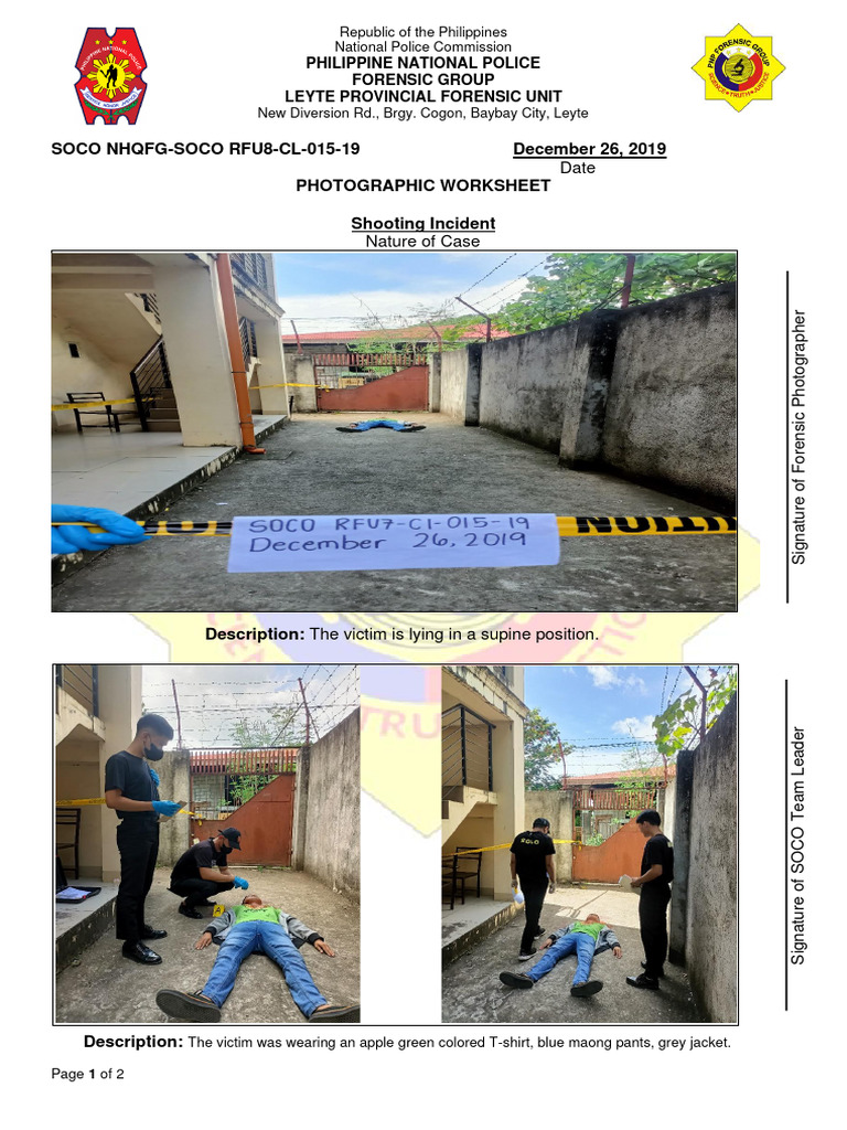 Photolog Worksheet | PDF | Law Enforcement | Crime & Violence