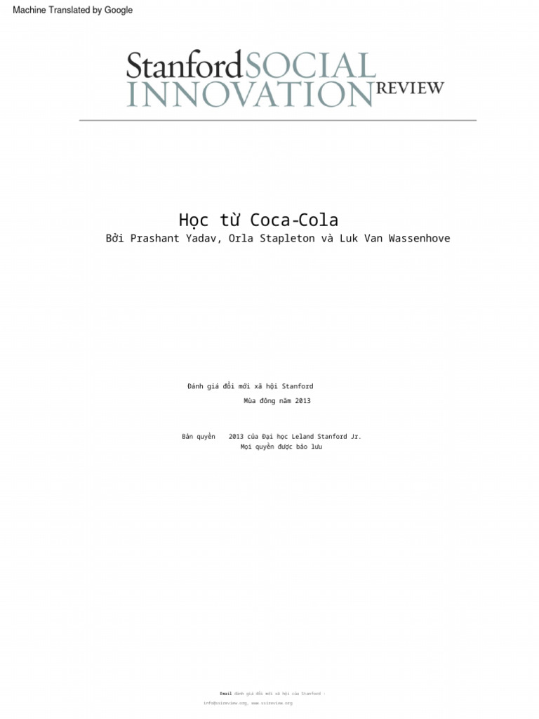 SSIR-Winter 2013 Learning From Coca Cola-1 | PDF
