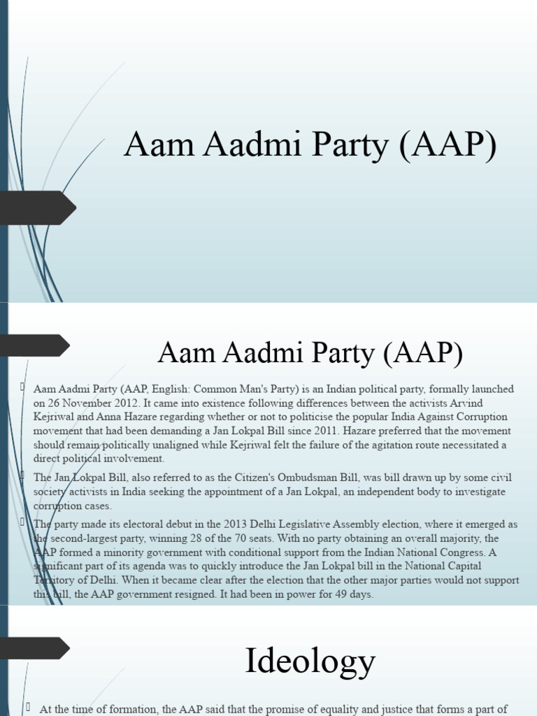 Aam Aadmi Party (AAP) | PDF | Government | Political Science