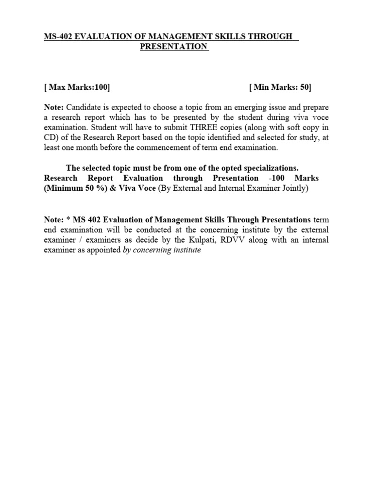 Project Report Format MBA IV SEM 2024 | PDF | Thesis