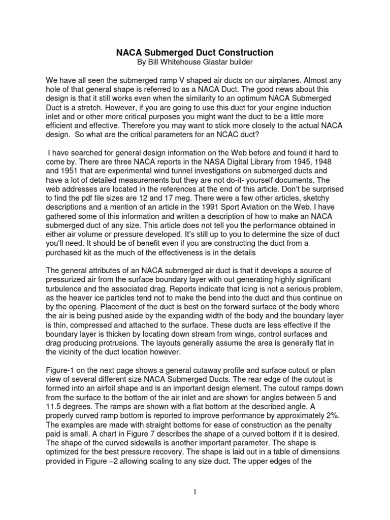 Naca Duct Design | PDF | Airfoil | Boundary Layer