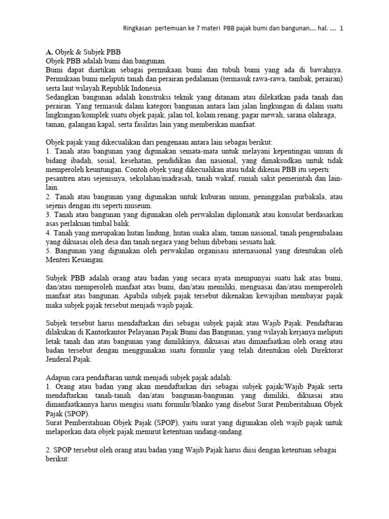 Ringkasan Materi Ke - 7 PBB | PDF