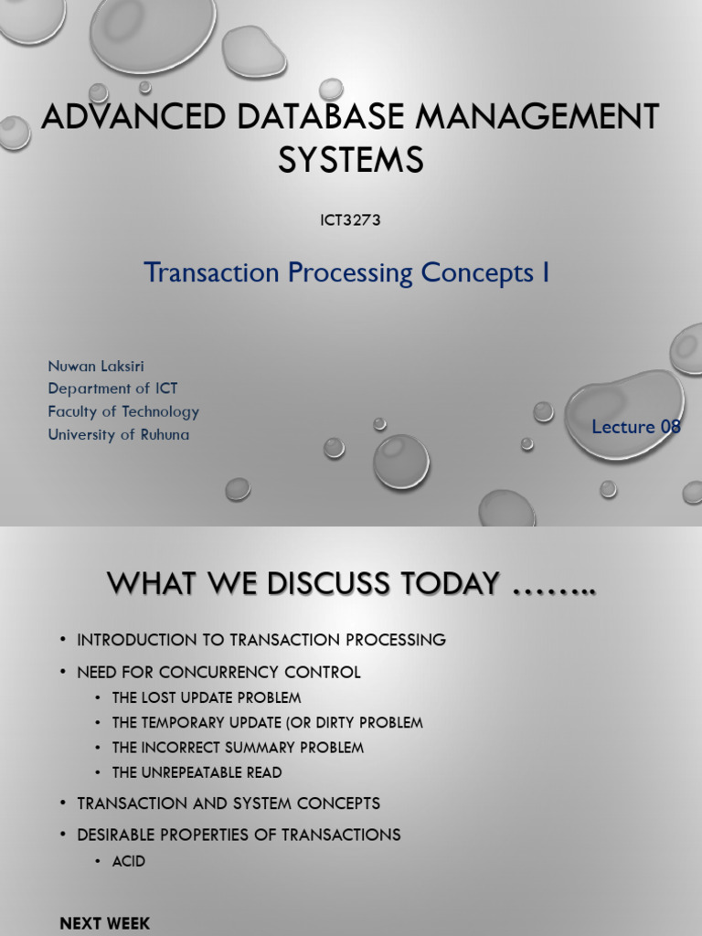 Lesson 08 | Download Free PDF | Database Transaction | Databases