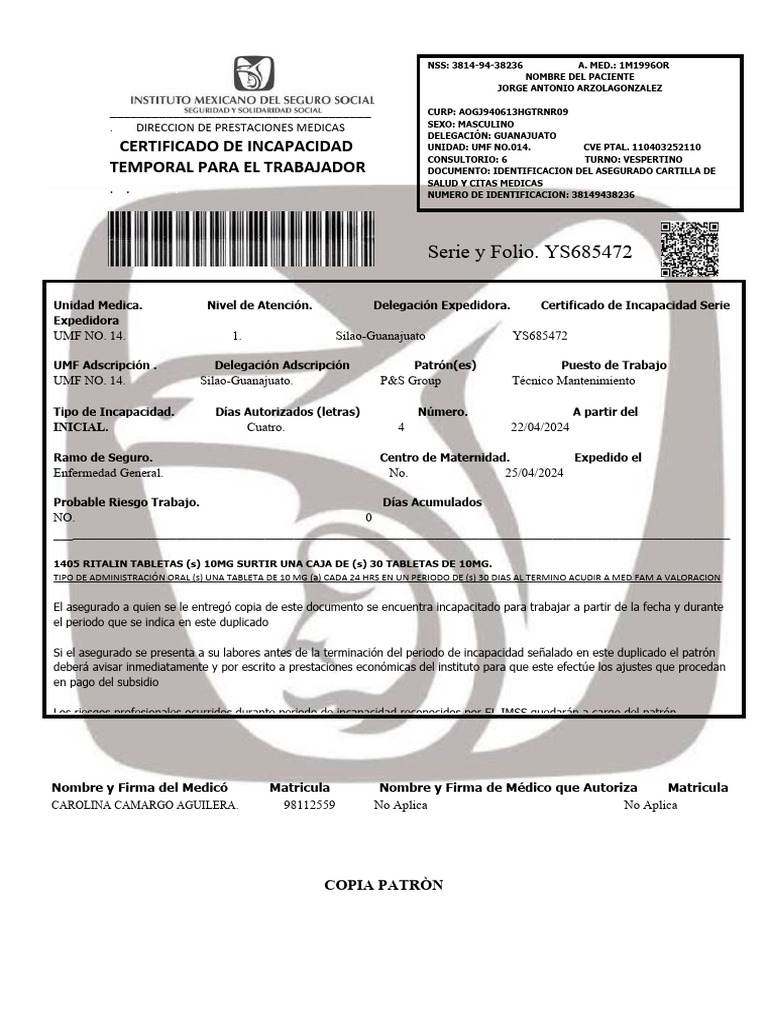 Receta imss | PDF | Medicina | Cuidado de la salud