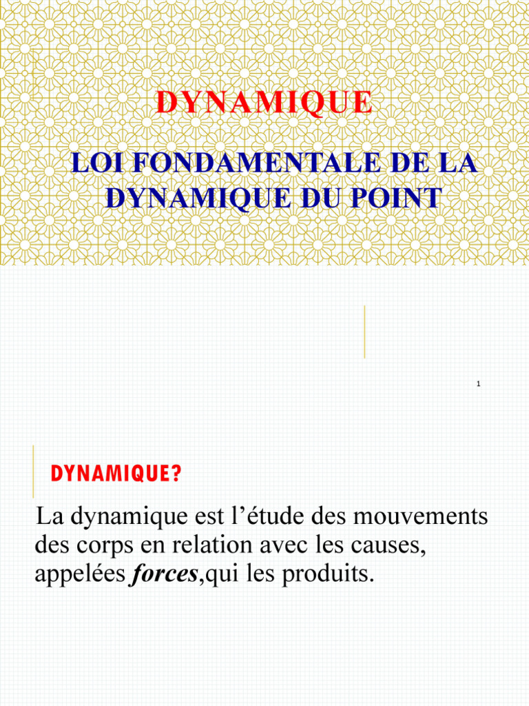 Chapitre4 Dynaique Du Point - 2023 | PDF