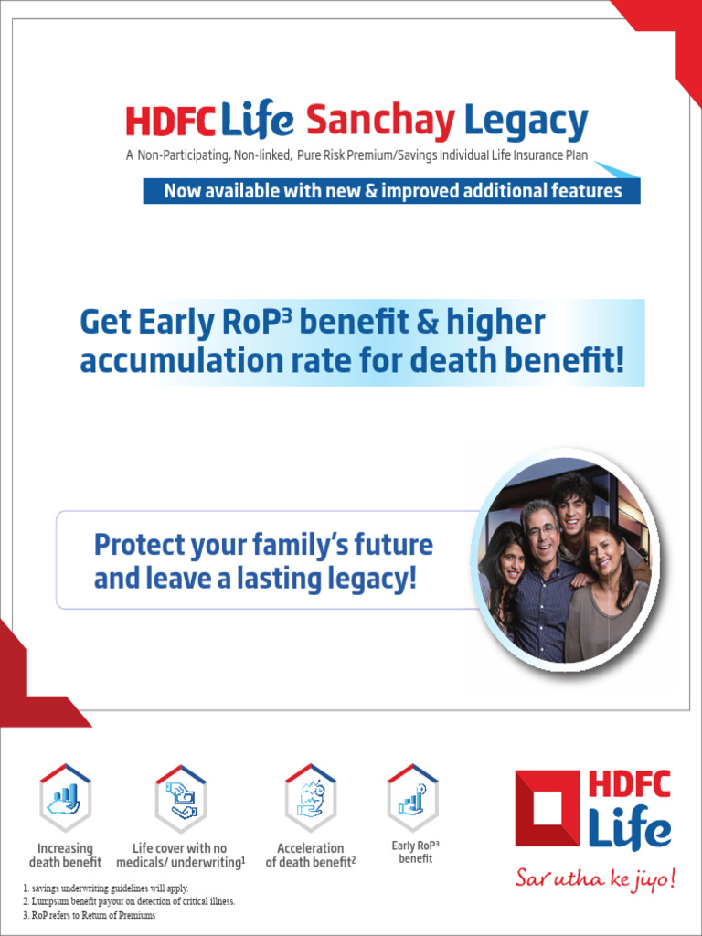 HDFC Life Sanchay Legacy Plan Overview | PDF | Insurance | Interest