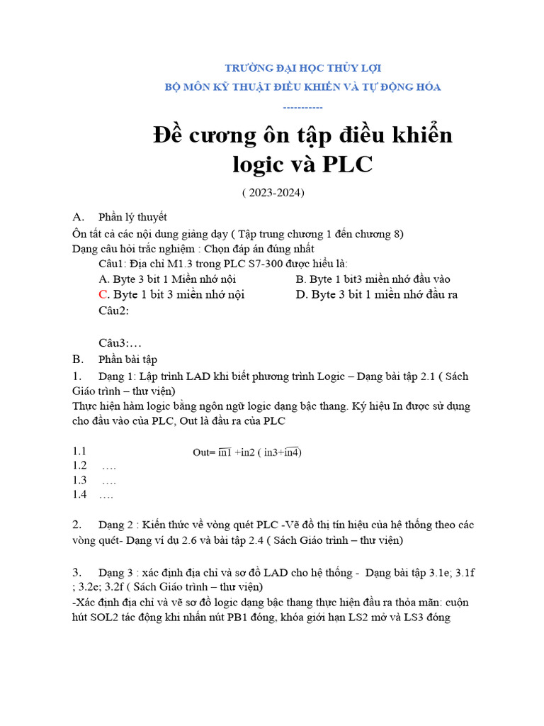 On PLC 2024 | PDF