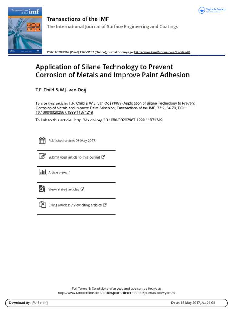 Application of Silane Technology To Prevent | PDF | Chemical Processes ...