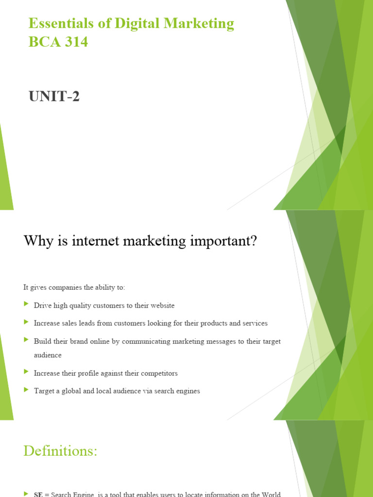 Unit 2 Digital Marketing | PDF | Search Engine Marketing | Search Engine Optimization