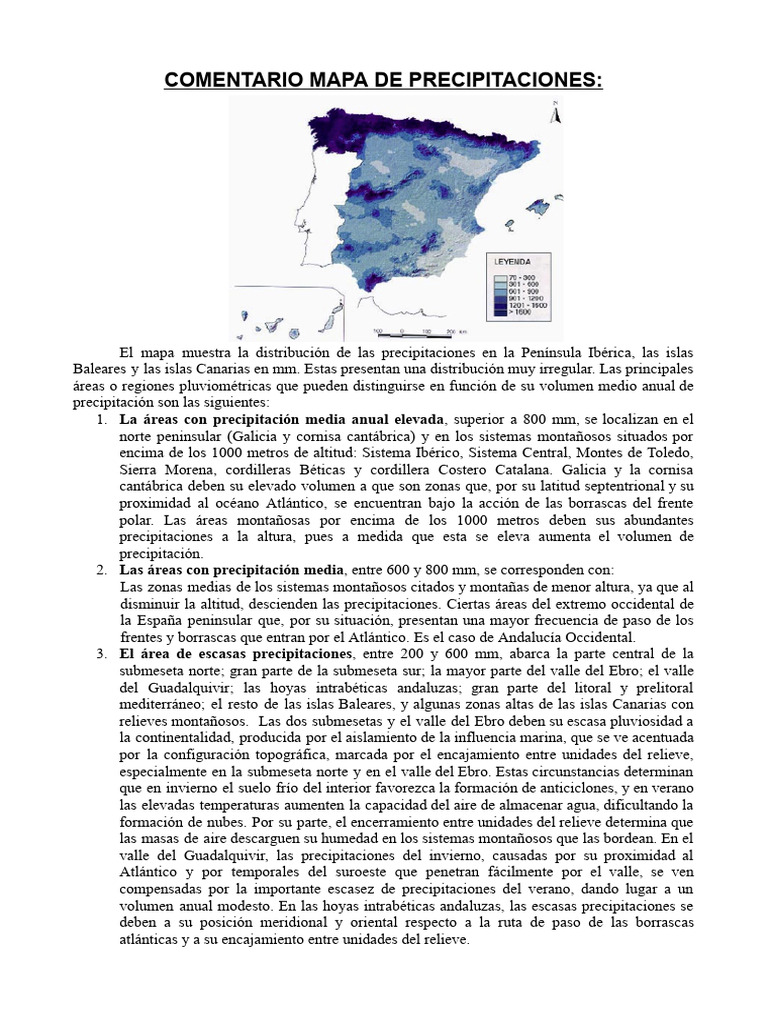 Comentario Mapa Precipitaciones | PDF | Precipitación | Herida