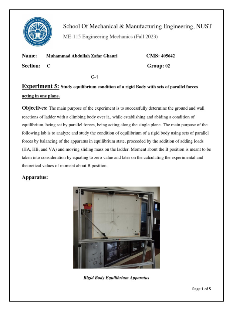 Lab Report | PDF | Force | Ladder