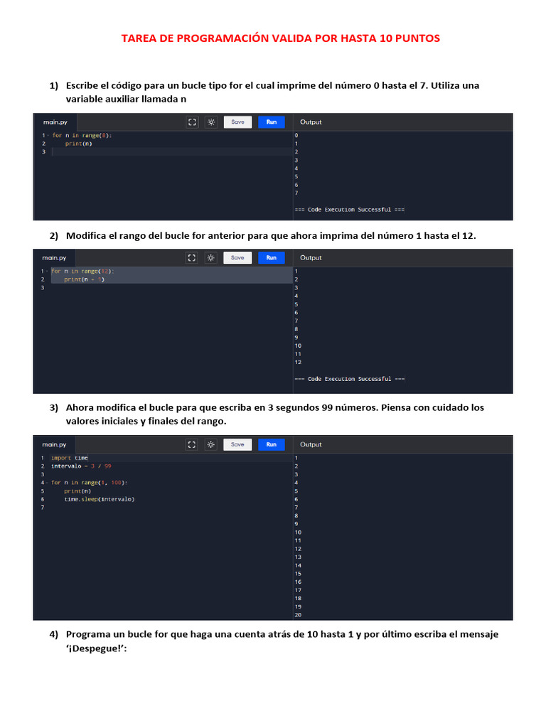 TAREA DE PROGRAMACIÓN VALIDA POR HASTA 10 PUNTOS | PDF