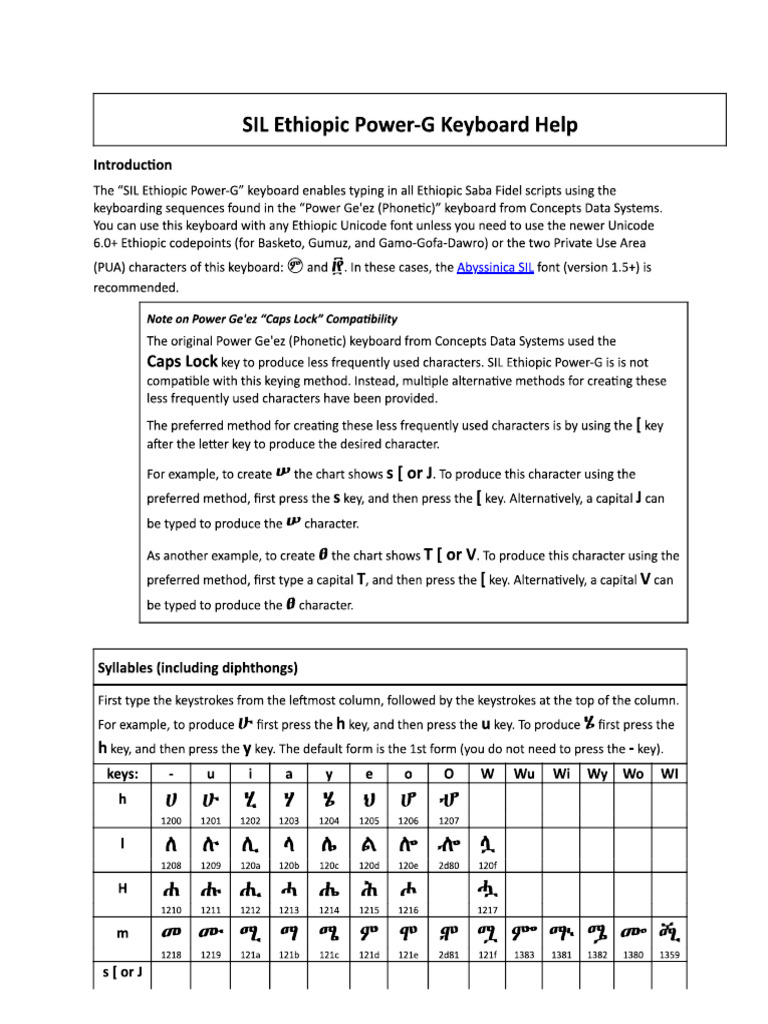 Power Ge'Ez Font | PDF