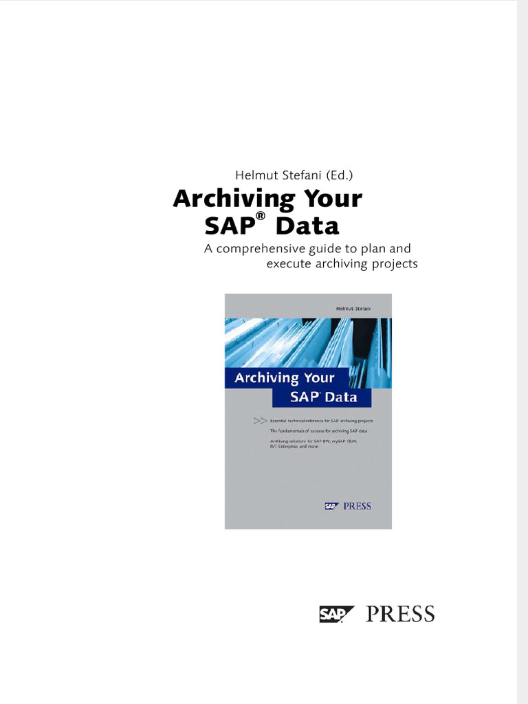 Sample Book Archiving Your SAP Data - SAP Press | PDF | Database Index | Databases