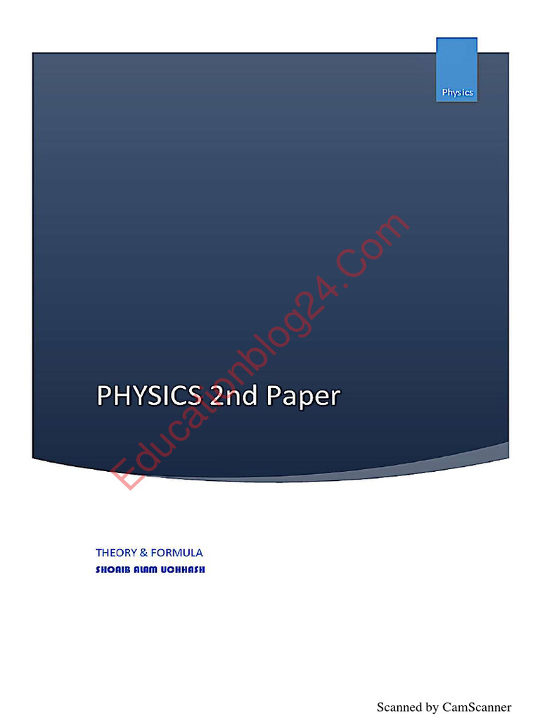 HSC Physics 2nd All Formula by Educationblog24 | PDF