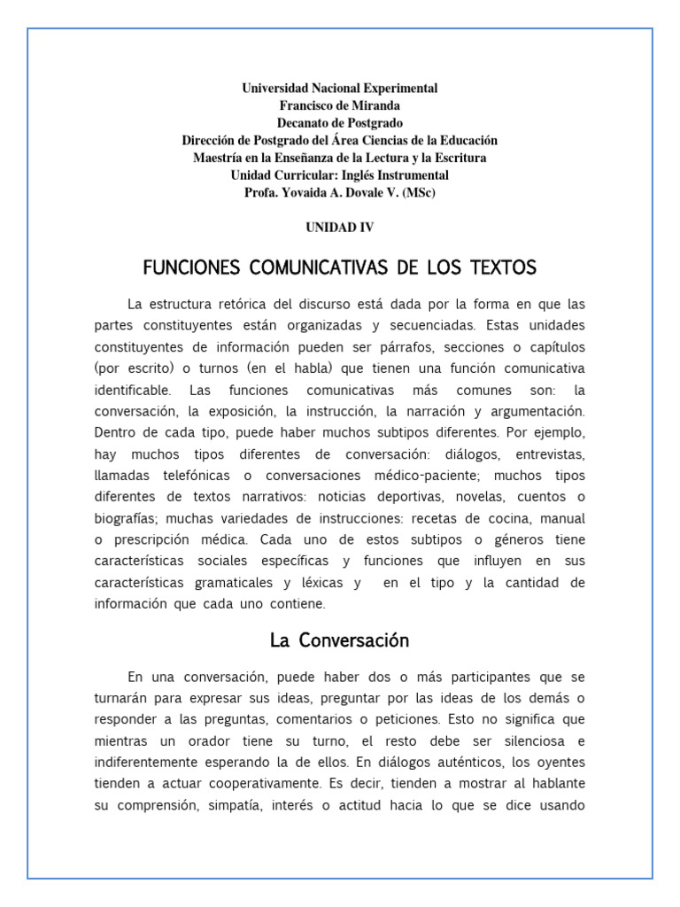 Communicative Functions | PDF | Teoría de la argumentación | Narración Communicative Functions | PDF | Teoría de la argumentación | Narración