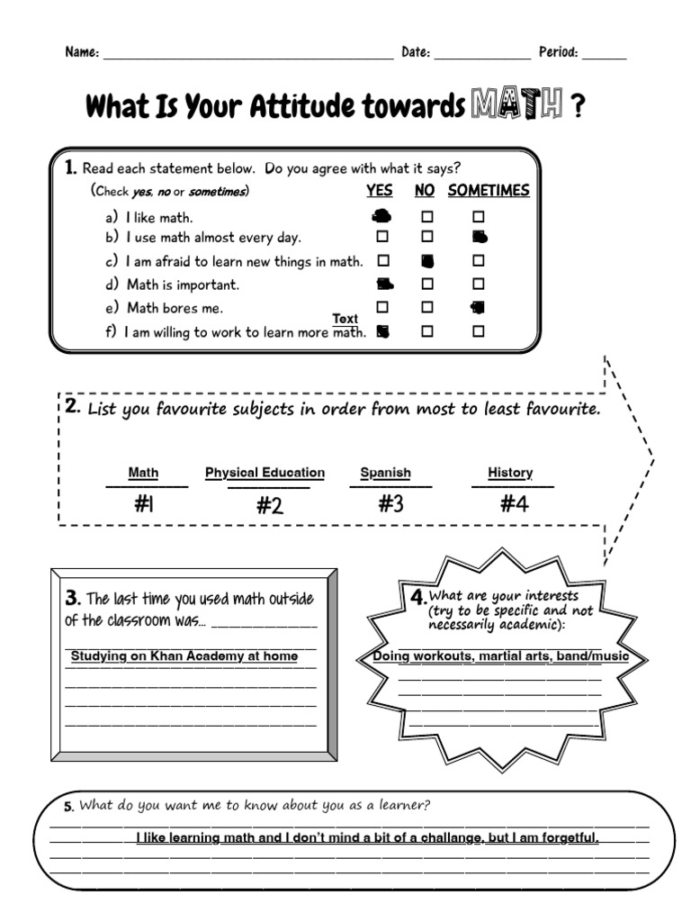 Getting To Know You Survey | PDF | Mathematics | Learning