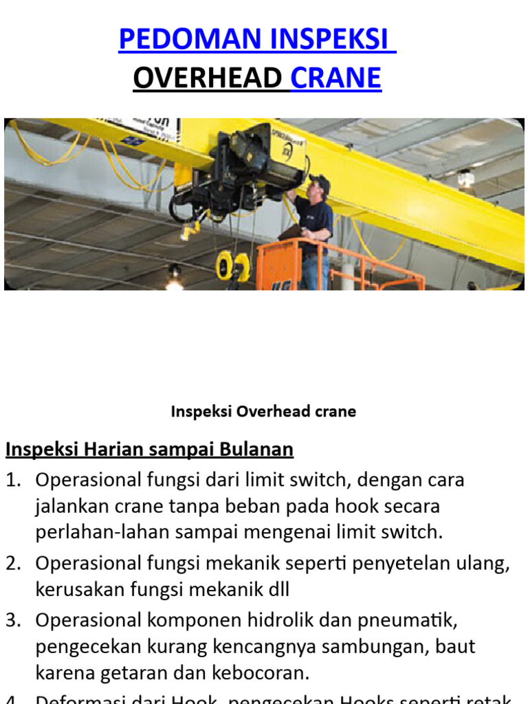 Inspeksi Overhead Crane | PDF | Teknologi & Rekayasa