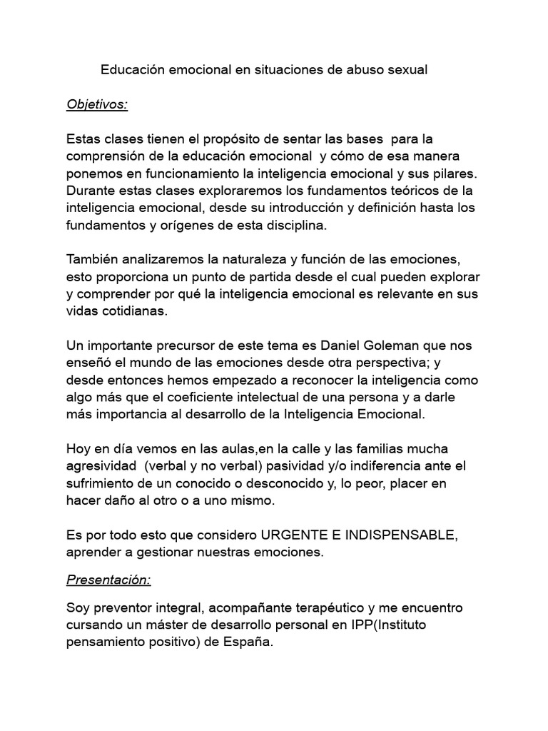 Educacion Emocional (ASI) | PDF | Las emociones | Inteligencia emocional