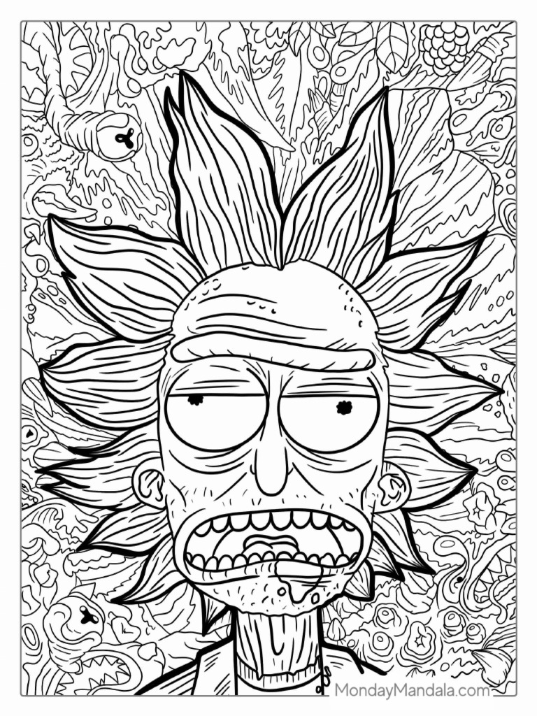 Detailed Rick Coloring Page For Adults | PDF