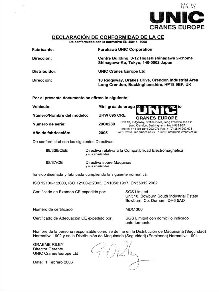 Minigrua Unic Dce | PDF