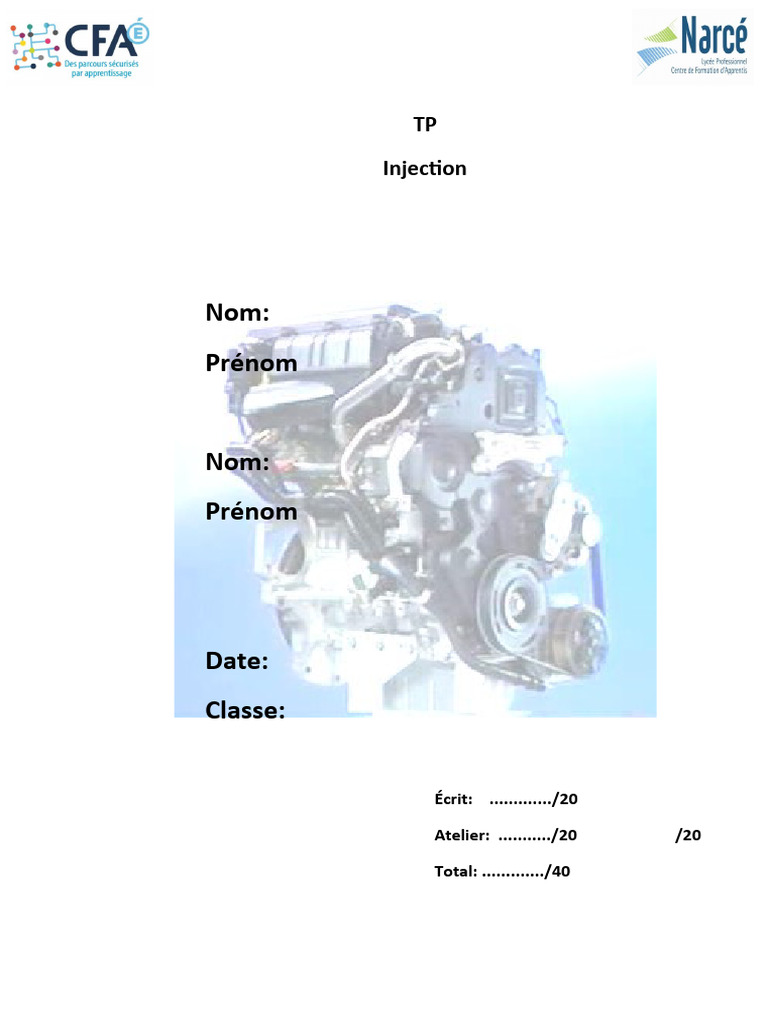 TP MOTEUR Injection | PDF | Injection (moteur) | Moteurs