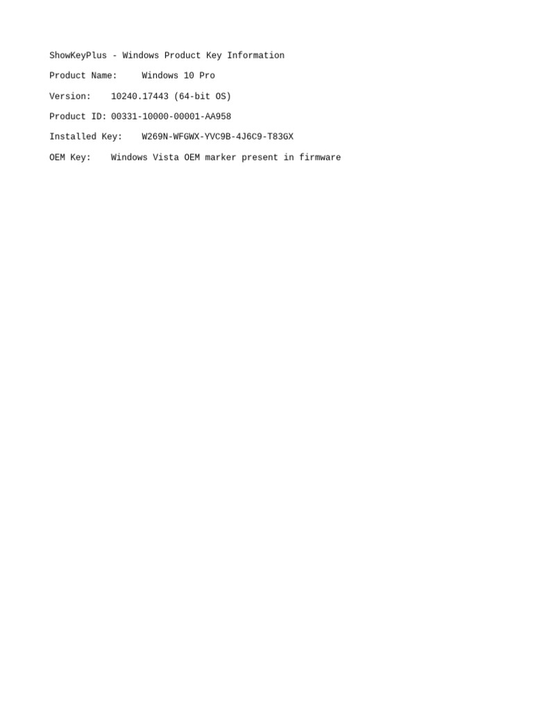 Windows 10 Pro Key Information Guide | PDF