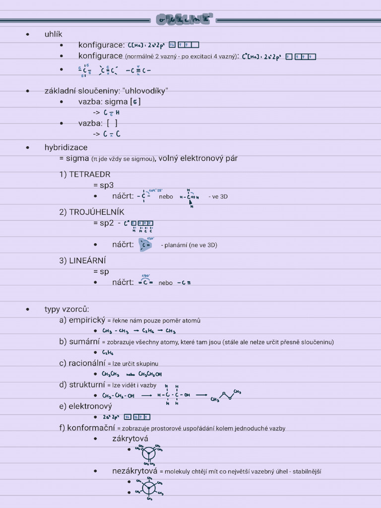 Organická Chemie Zápisky | PDF