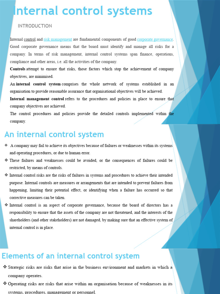 CHAPTER 6b Internal Control Systems | PDF | Internal Control | Internal Audit