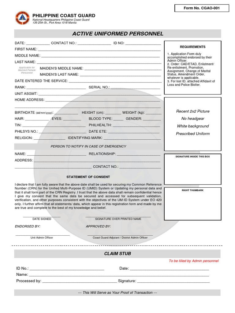 ACTIVE ID FORMS-1 | PDF