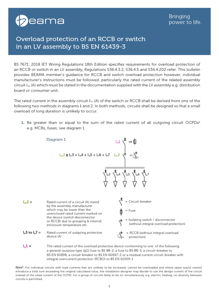 RCCB Overload Protection Guidelines | PDF | Fuse (Electrical) | Power Supply