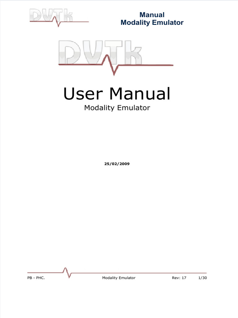 DVTK Modality Emulator User Manual | PDF | Computing | Software