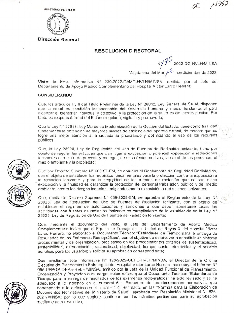 Rd 190 2022 Dg Hvlh Minsa | PDF