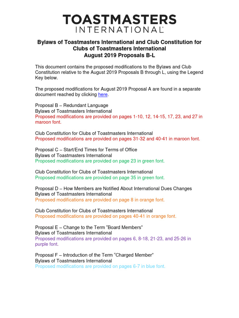 Propb L Amendments | PDF | Board Of Directors | Committee