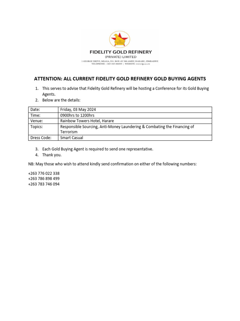 Fidelity Gold Agents Conference 2024 | PDF
