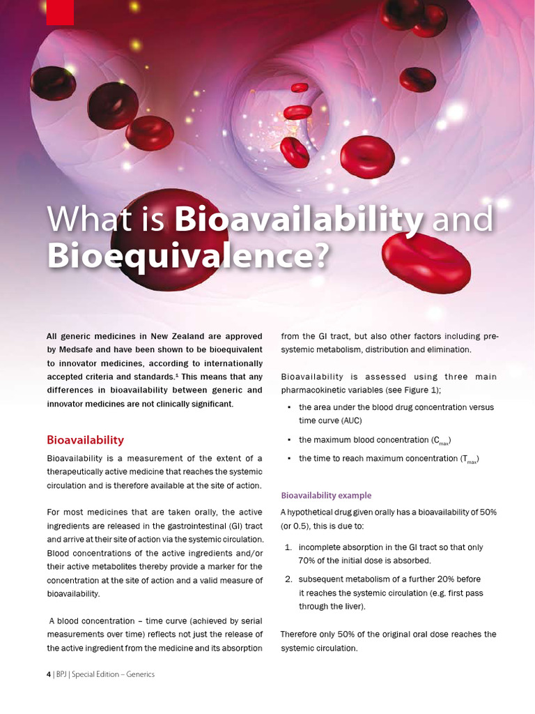 Bioavailability and Bioequivalence | PDF | Bioavailability | Generic Drug