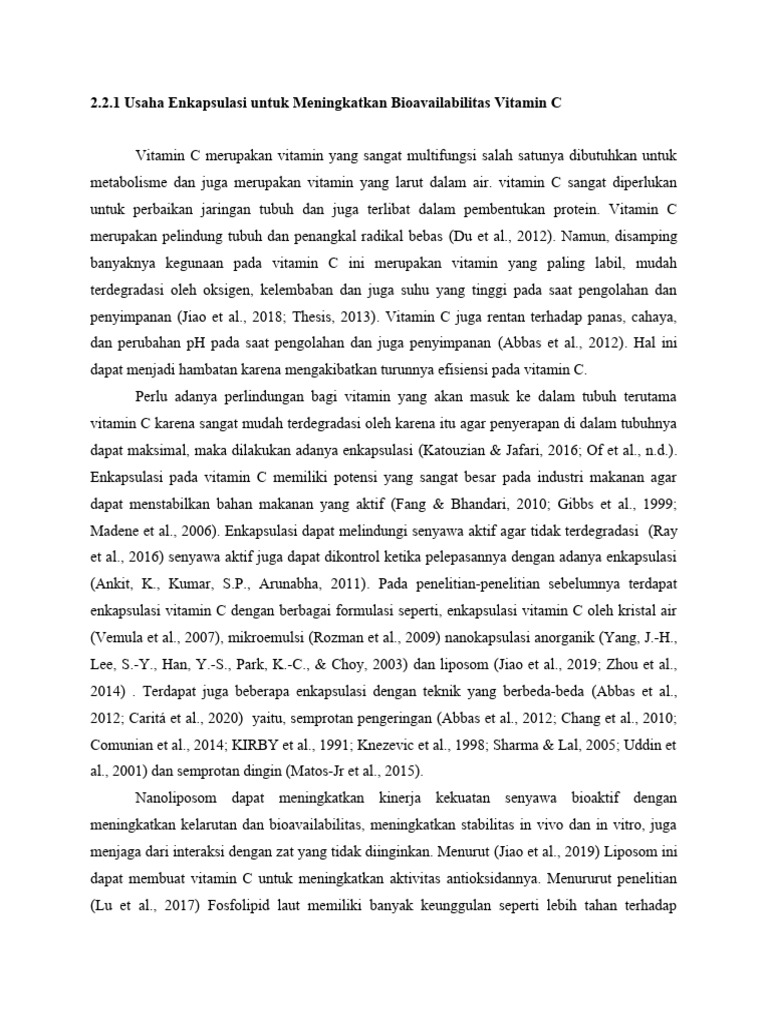 Review Jurnal Enkapsulasi Vitamin C | PDF